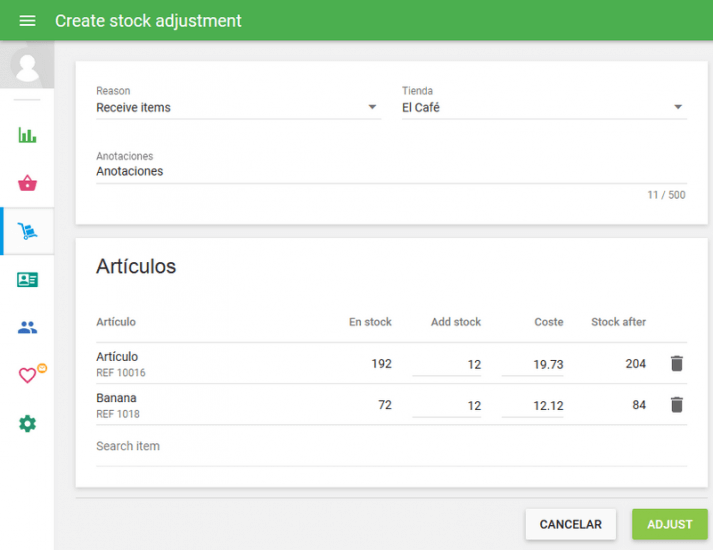 Cómo trabajar con Ajustes de Stock | Centro de Ayuda de Loyverse
